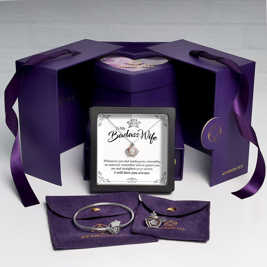 To My Badass Wife - Luxe Crown Necklace Gift Set – Aphrodite's